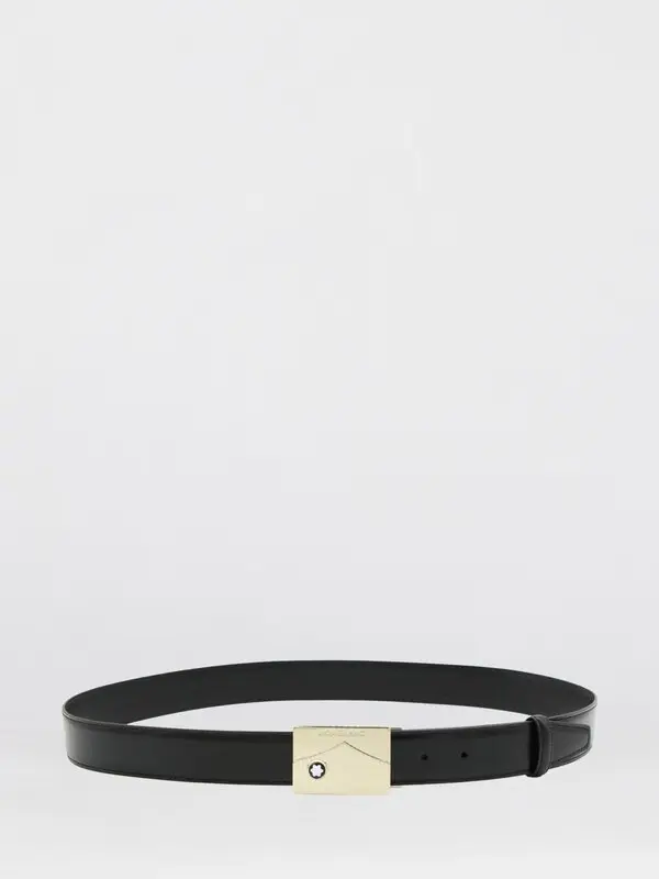 Montblanc Adjustable Smooth Calfskin Leather Belt With Metal Buckle
