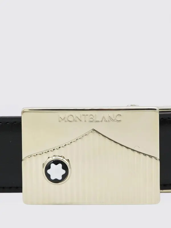 Montblanc Adjustable Smooth Calfskin Leather Belt With Metal Buckle