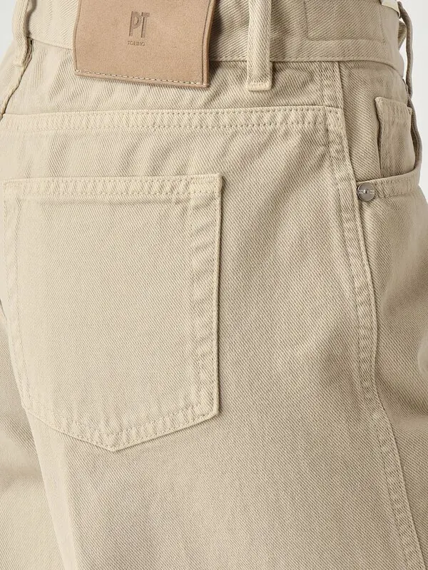 PT TORINO Wide Leg Cotton Denim Jeans - Grey