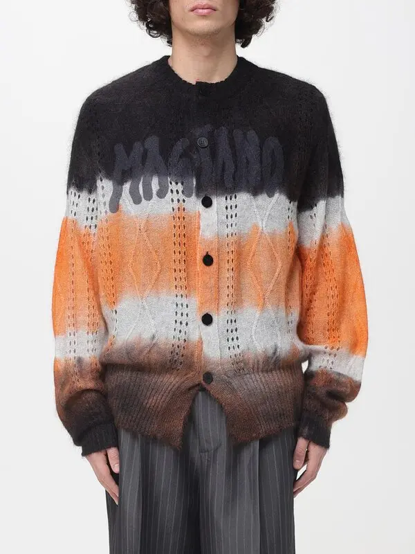 MAGLIANO Striped Mohair Wool Blend Cardigan