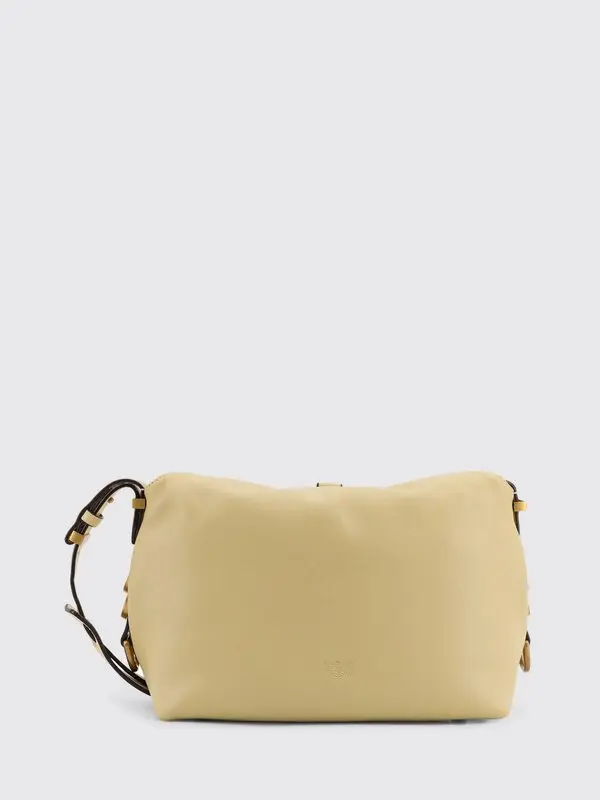 Pinko Small Leather Saddle Bag - Yellow