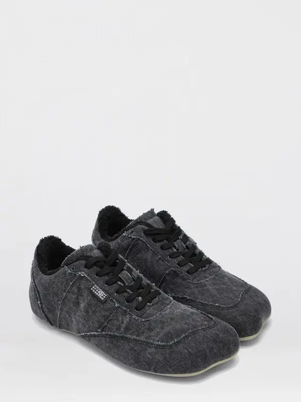 MAISON MARGIELA Anatomic Washed Cotton Canvas Sneakers - Black