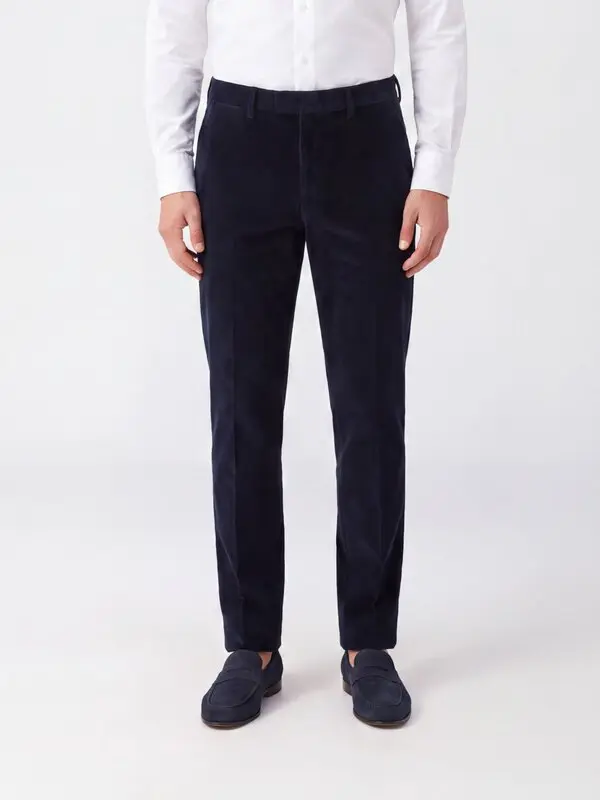 BRIGLIA 1949 Tailored Corduroy Trousers - Blue