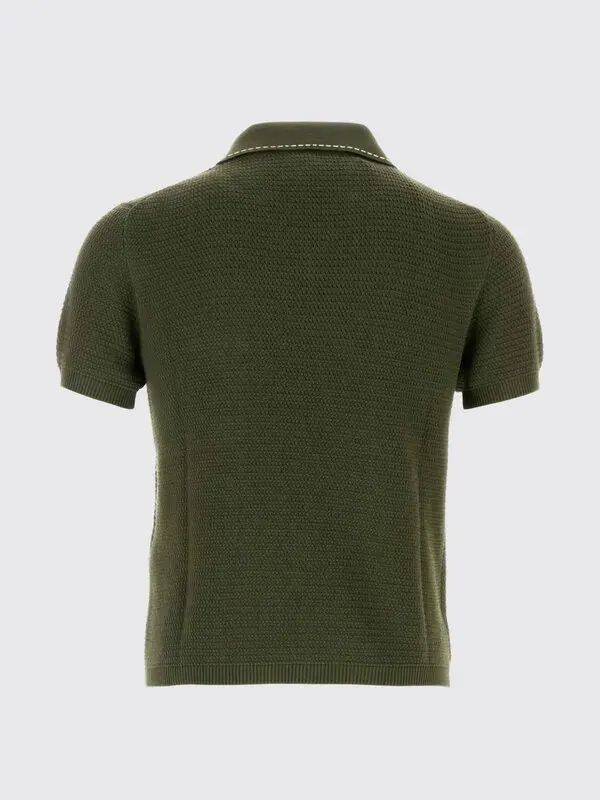 Versace Cotton Knit Polo Shirt - Green