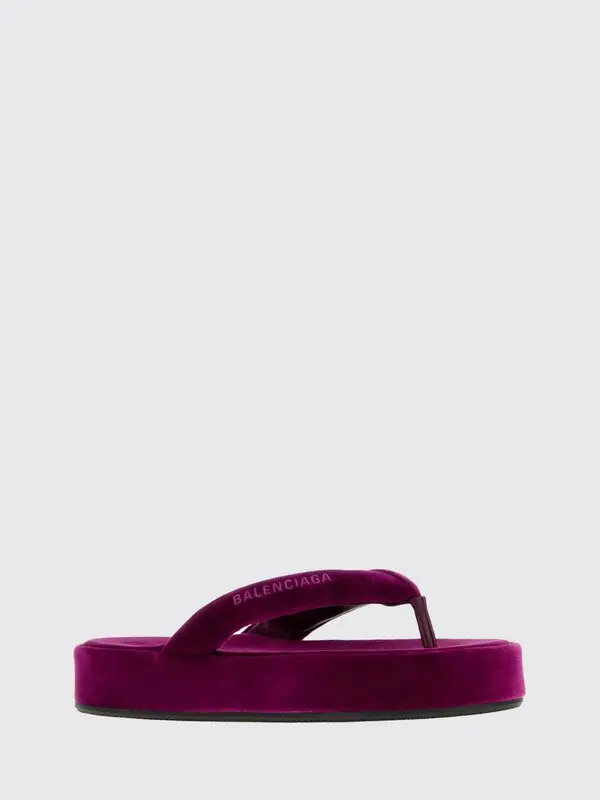 Balenciaga Velvet Platform Flip-flops