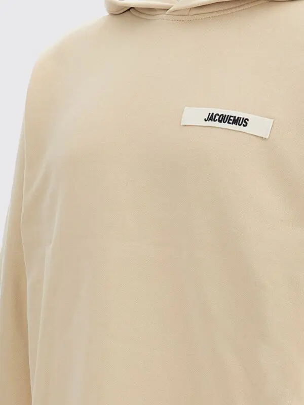 Jacquemus Relaxed Fit Cotton Hoodie With Logo And Dropped Shoulders