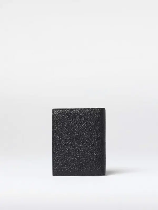 Emporio Armani Pebbled Leather Bifold Wallet With Tone-on-tone Logo