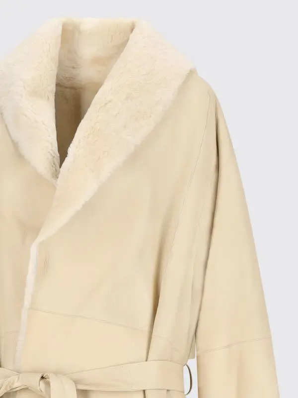 Magda Butrym Shearling Lined Coat - Beige