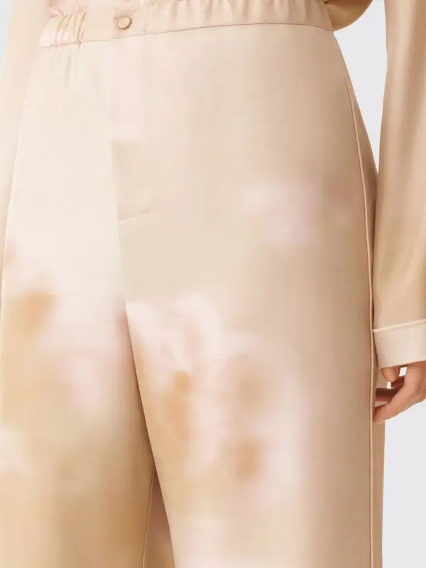 Fabiana Filippi Printed Silk Palazzo Pants - Beige