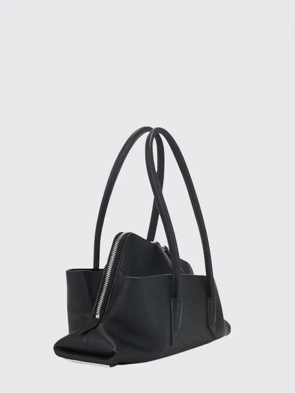 Attico La Passeggiata Small Leather Shoulder Bag With Double Handle