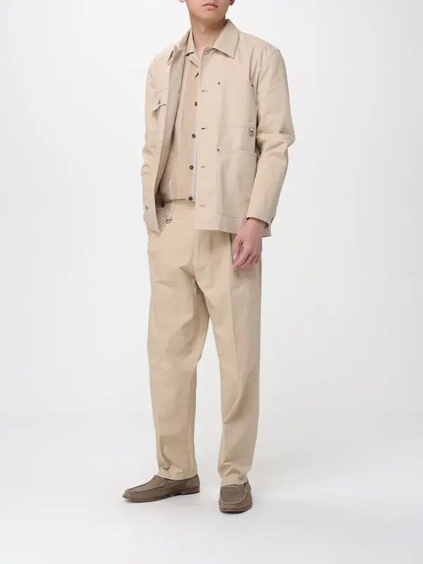 PAOLO PECORA Striped Cotton Blend Casual Shirt