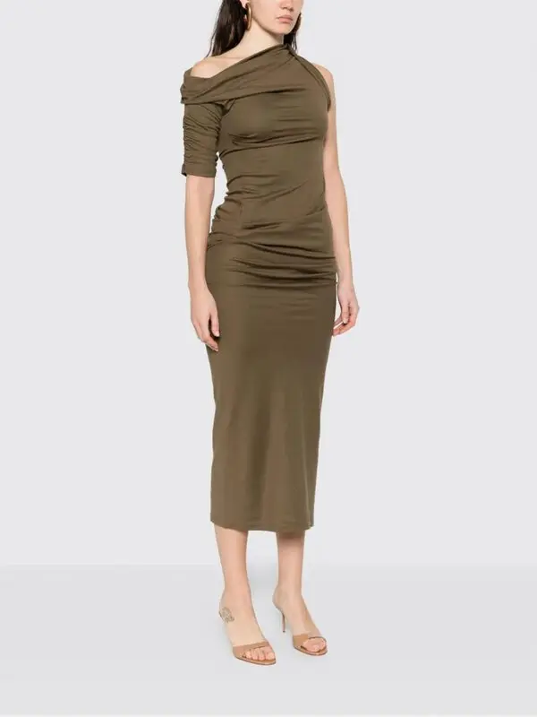 Jacquemus Cotton And Silk One-shoulder Dress