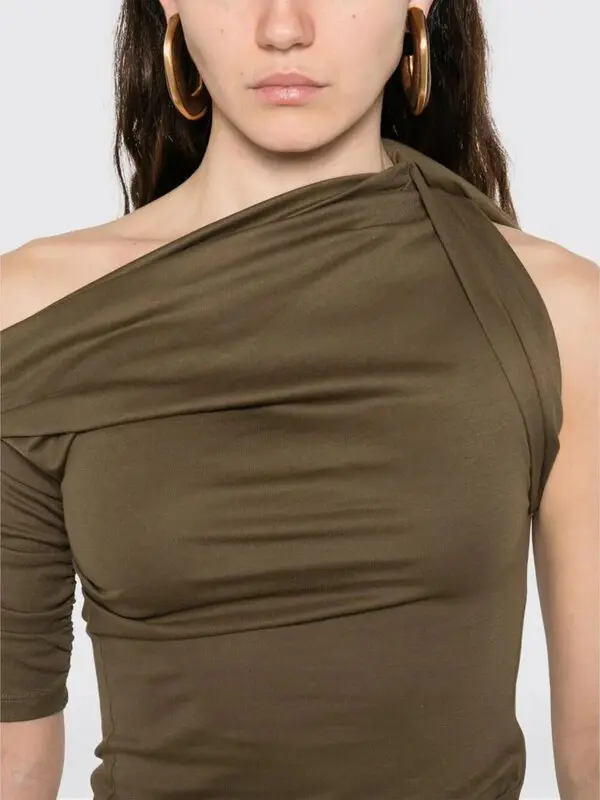 Jacquemus Cotton And Silk One-shoulder Dress