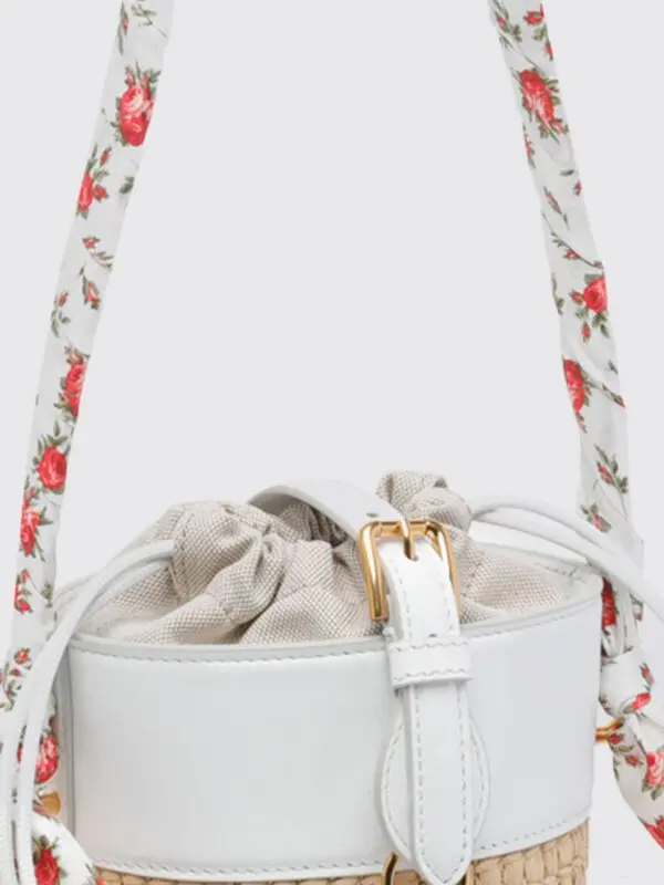 Dolce & Gabbana Capri Raffia And Leather Bucket Bag