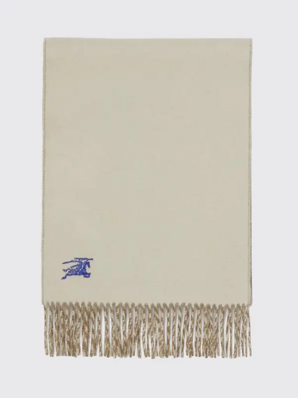 Burberry Reversible Scarf In 100% Cashmere With Embroidered Ekd Logo