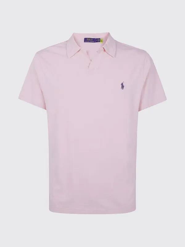 Polo Ralph Lauren Cotton And Linen Polo Shirt With Logo - Pink
