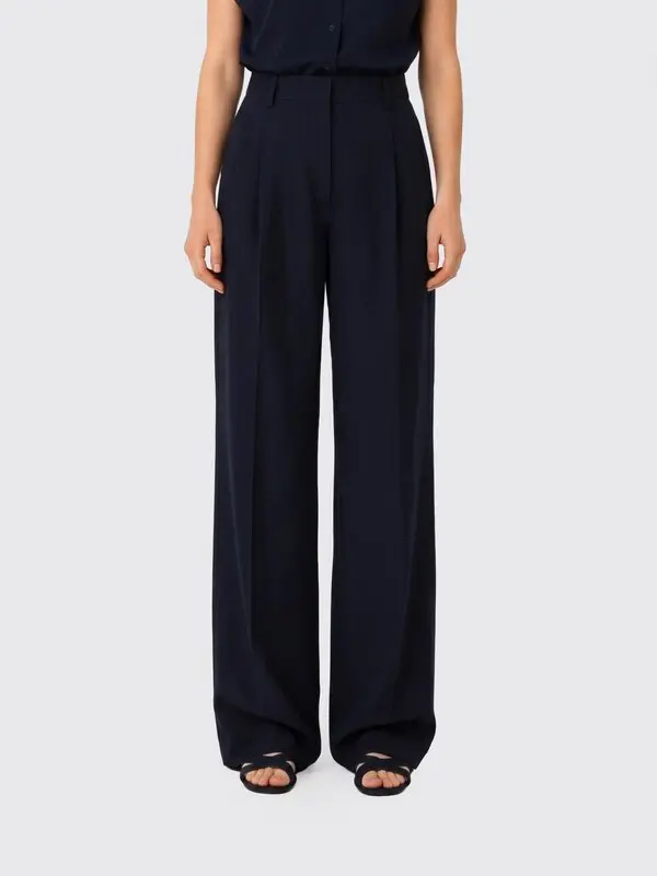 Fabiana Filippi Linen Blend Wide Leg Trousers - Blue