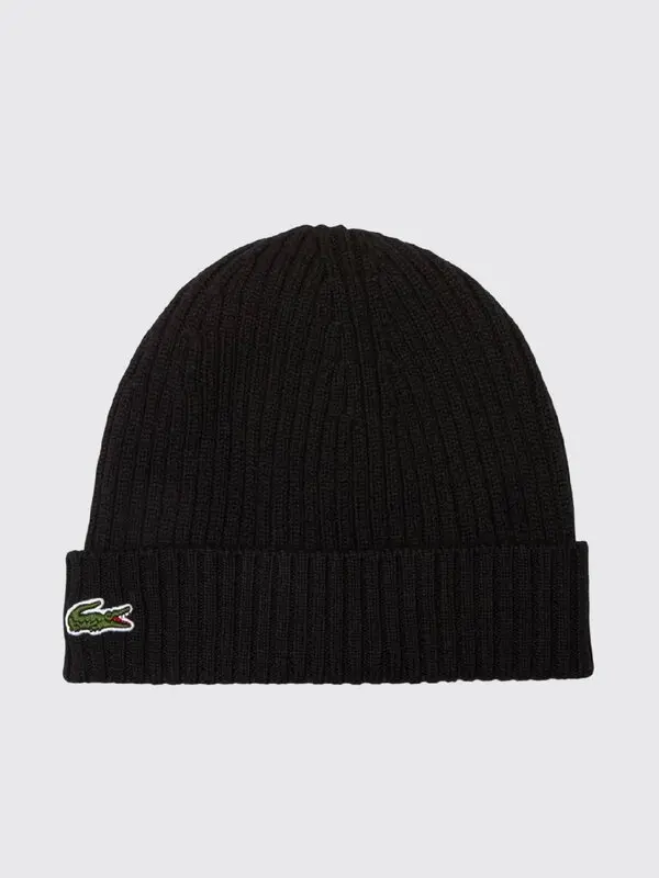 Lacoste Ribbed Beanie - Black