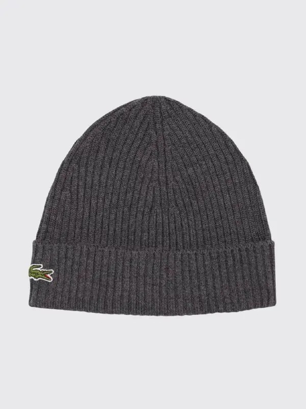 Lacoste Ribbed Beanie - Grey