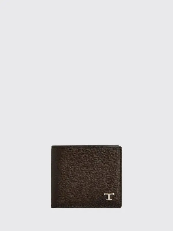 TOD'S T Timeless Grained Leather Wallet - Brown