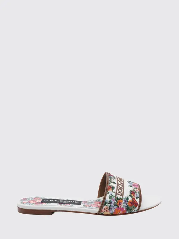 Dolce & Gabbana Canvas Mules With Floral Embroidery