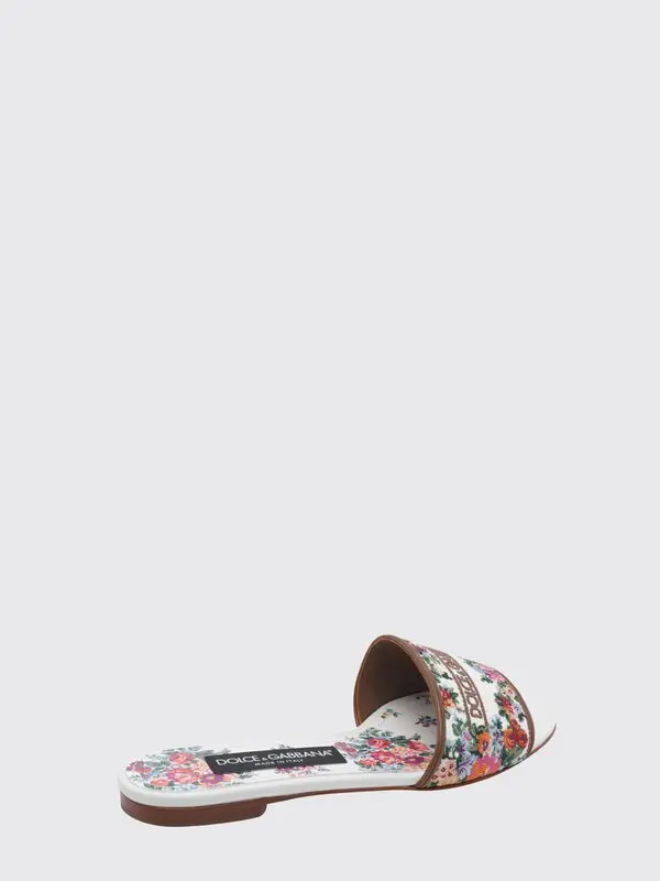 Dolce & Gabbana Canvas Mules With Floral Embroidery