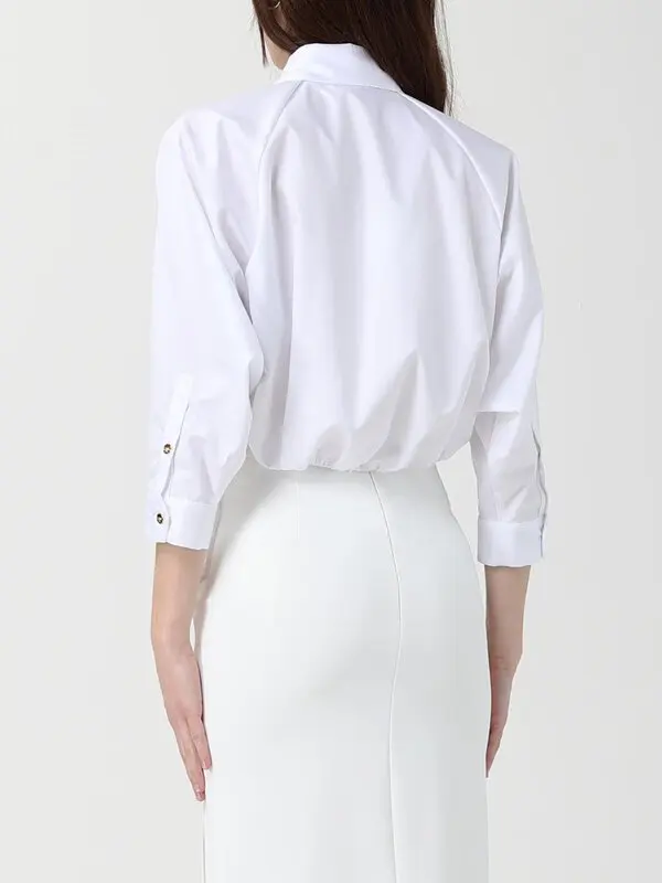 Elisabetta Franchi Cotton Shirt With Tie Detail