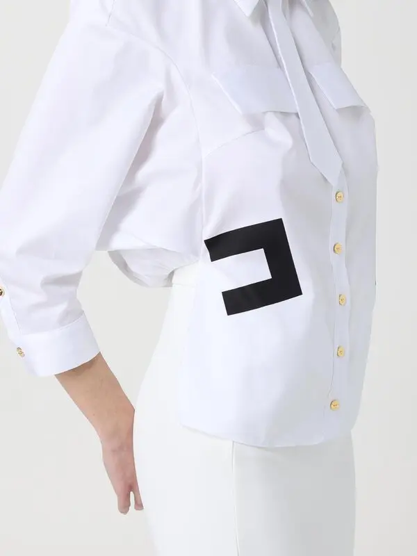 Elisabetta Franchi Cotton Shirt With Tie Detail
