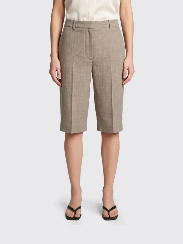Loulou De Saison Wool And Silk Shorts - Beige
