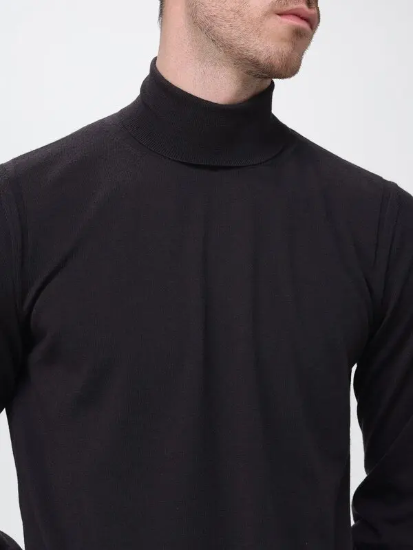 PAOLO PECORA Fine Knit Roll Neck Jumper - Black 1
