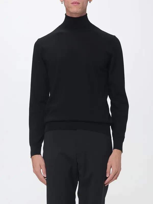 PAOLO PECORA Fine Knit Roll Neck Jumper - Black
