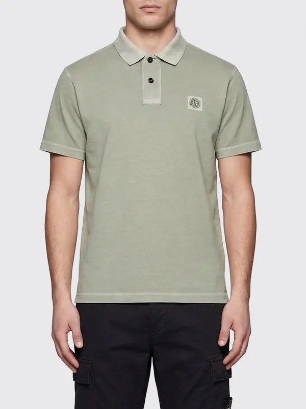 Stone Island Cotton Polo Shirt With Logo - Sage