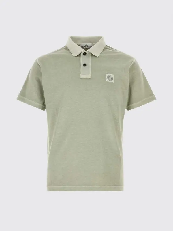 Stone Island Cotton Polo Shirt With Logo - Sage