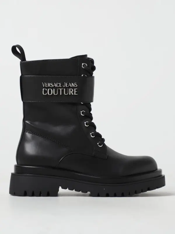 Versace Leather Combat Boots