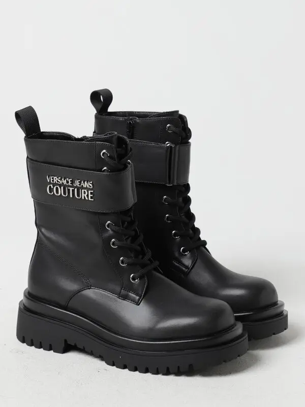 Versace Leather Combat Boots