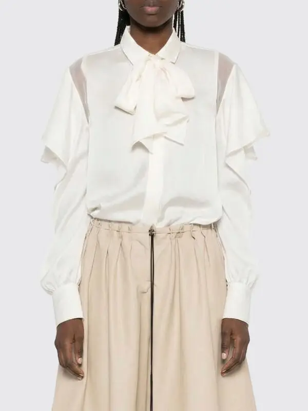 Sacai Satin Shirt With Ruffles
