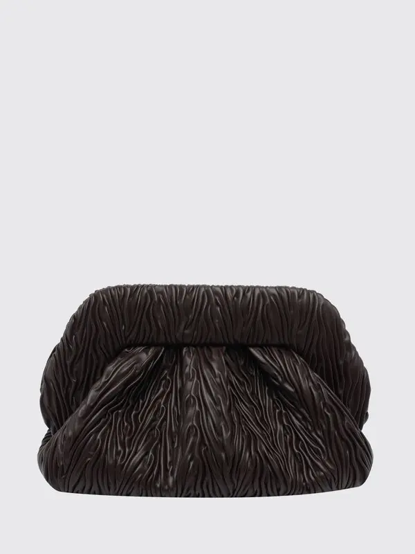 THEMOIRE Bios Embossed Vegan Leather Clutch - Brown