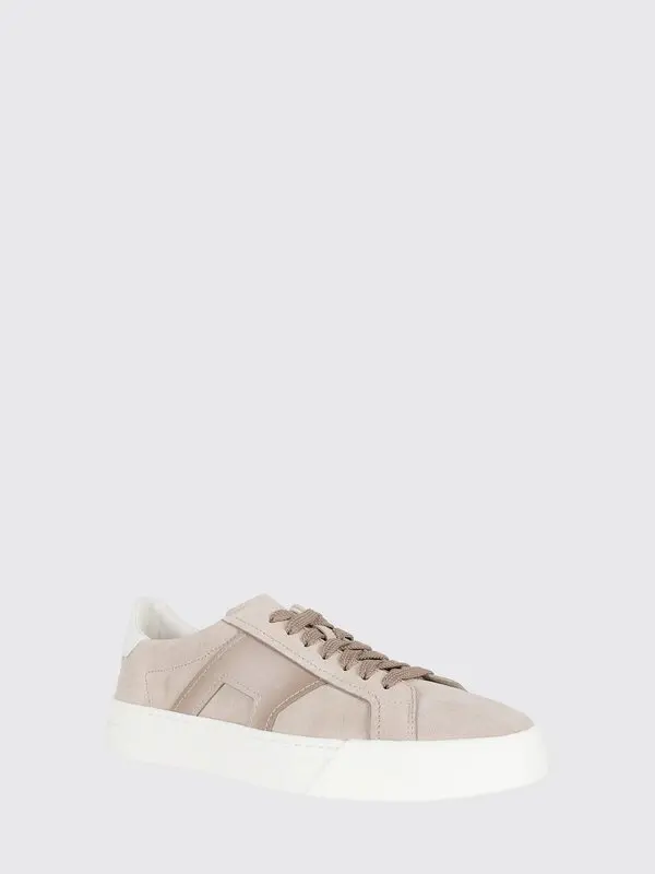Santoni Canvas And Leather Sneakers