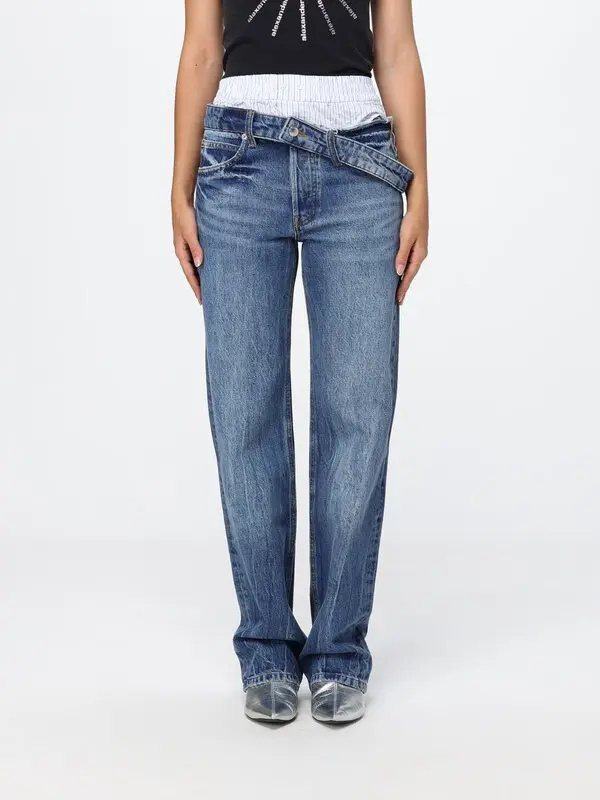 Alexander Wang High-waisted Straight Jeans With Asymmetric Design