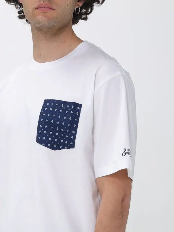 MC2 SAINT BARTH Cotton T-shirt With Patch Pocket - White