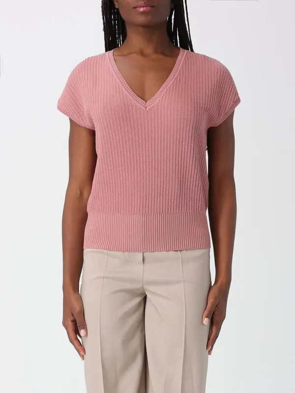 Eleventy Fine Knit V-neck Jumper - Raspberry