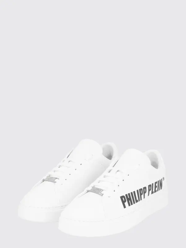 Philipp Plein Low-top Leather Sneakers With Printed Logo
