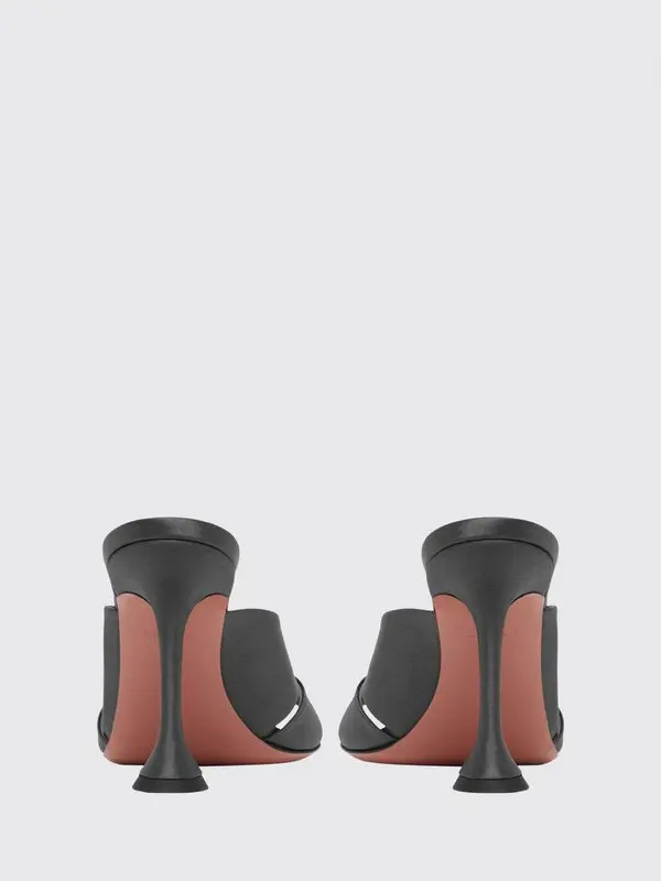 Amina Muaddi Salma Silk Satin Mules - Black