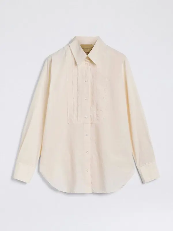 Momoni Cotton Shirt With Pintucks And Mother-of-pearl Buttons