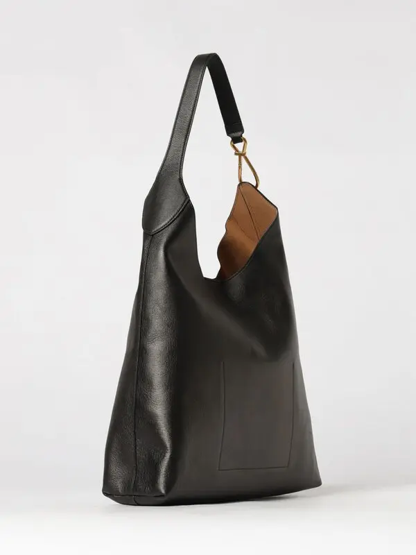 TWINSET Smooth Leather Shoulder Bag - Black