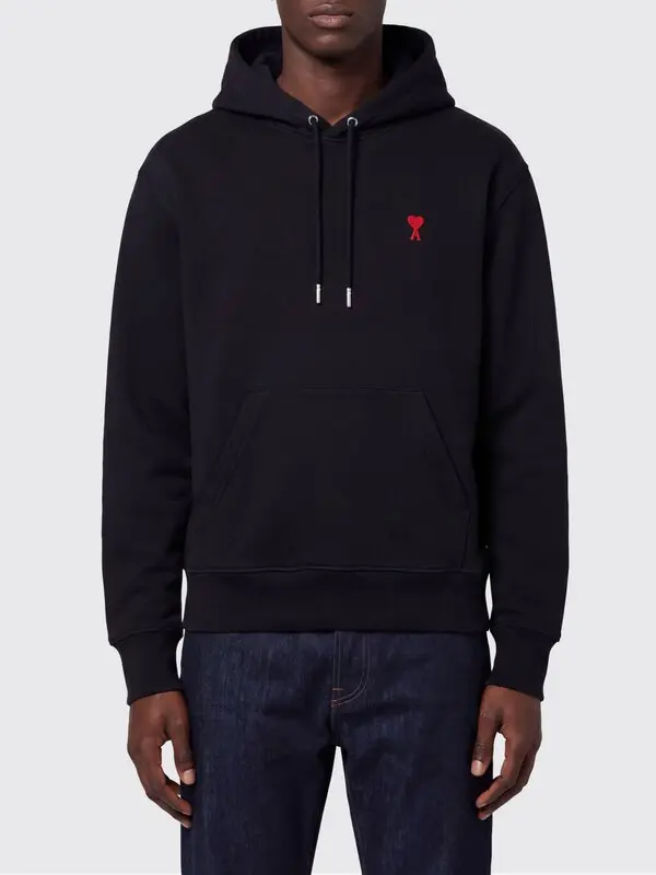 AMI Paris Hoodie With Embroidered Logo - Black