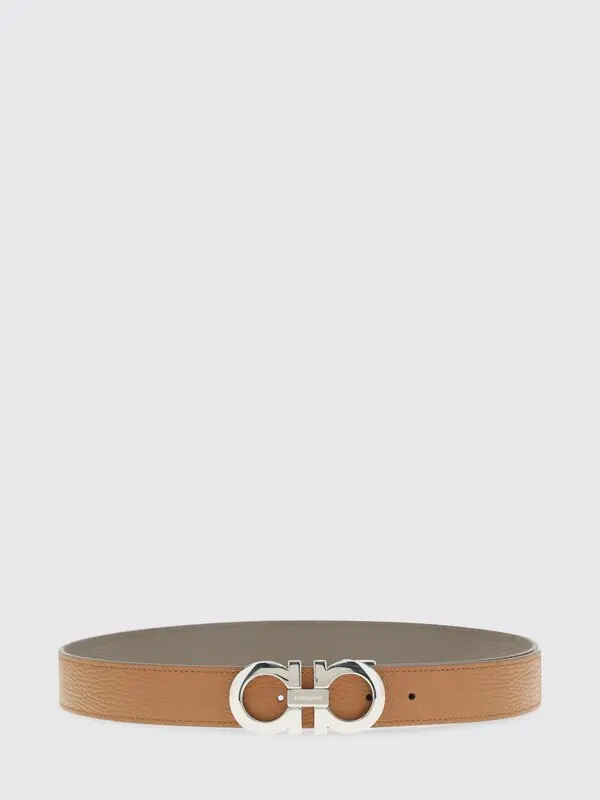 FERRAGAMO Gancini Grained Calfskin Leather Belt