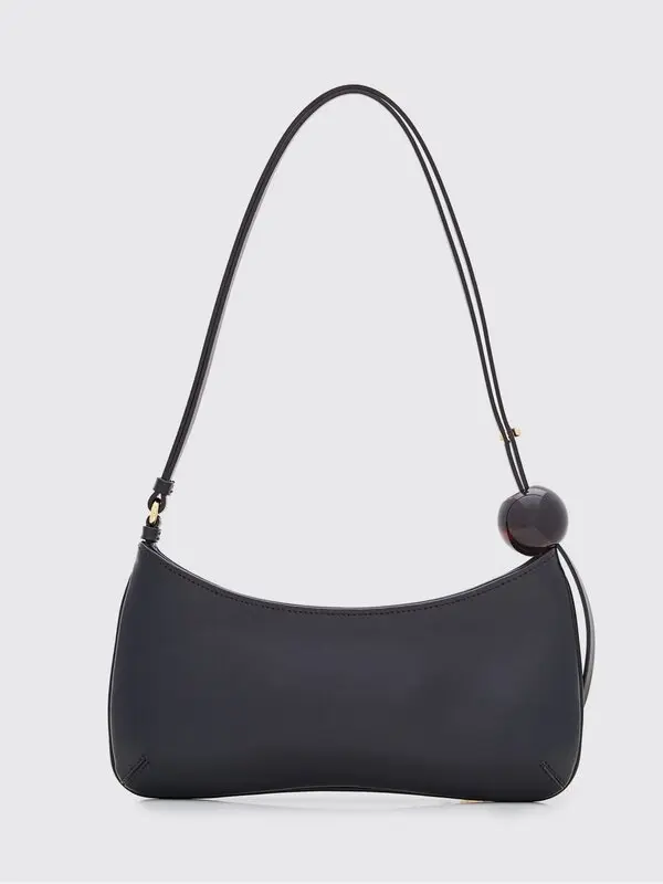 Jacquemus Le Bisou Perle Leather Shoulder Bag - Black