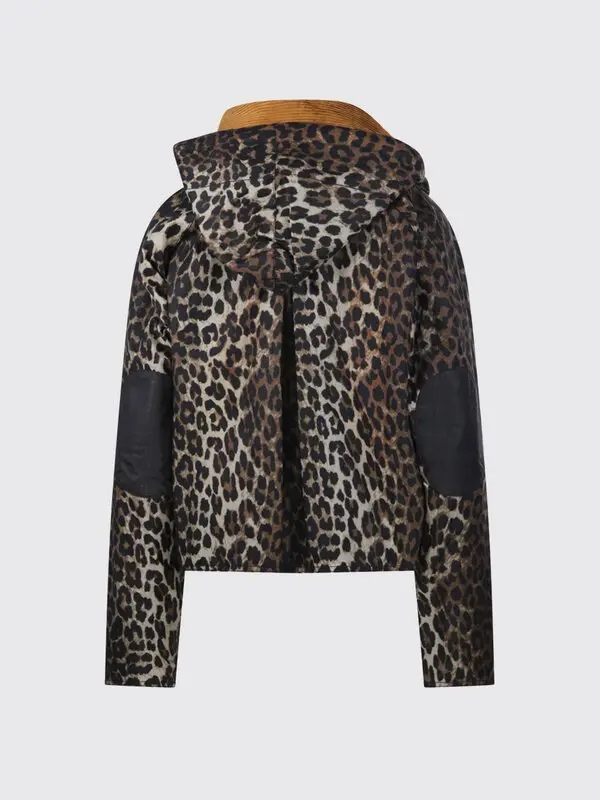 BARBOUR X GANNI Spey Leopard Print Waxed Jacket