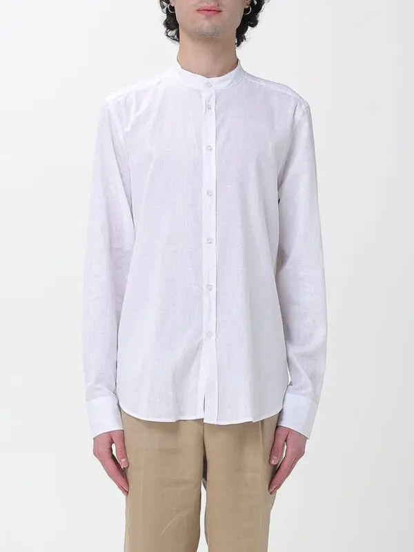 MANUEL RITZ Linen And Cotton Casual Shirt - White